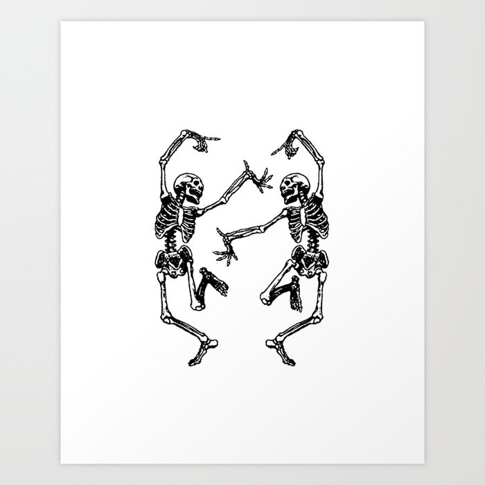 dancing skeleton print