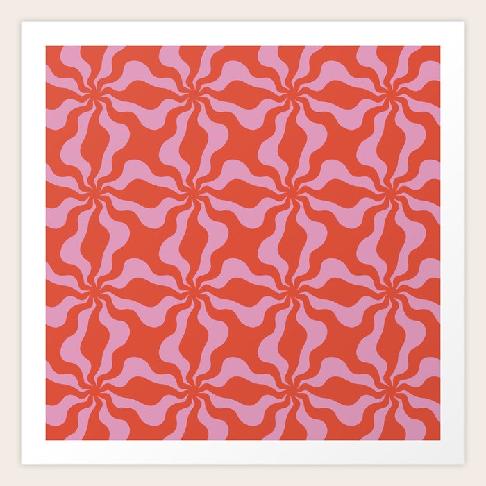 70s patterns pink