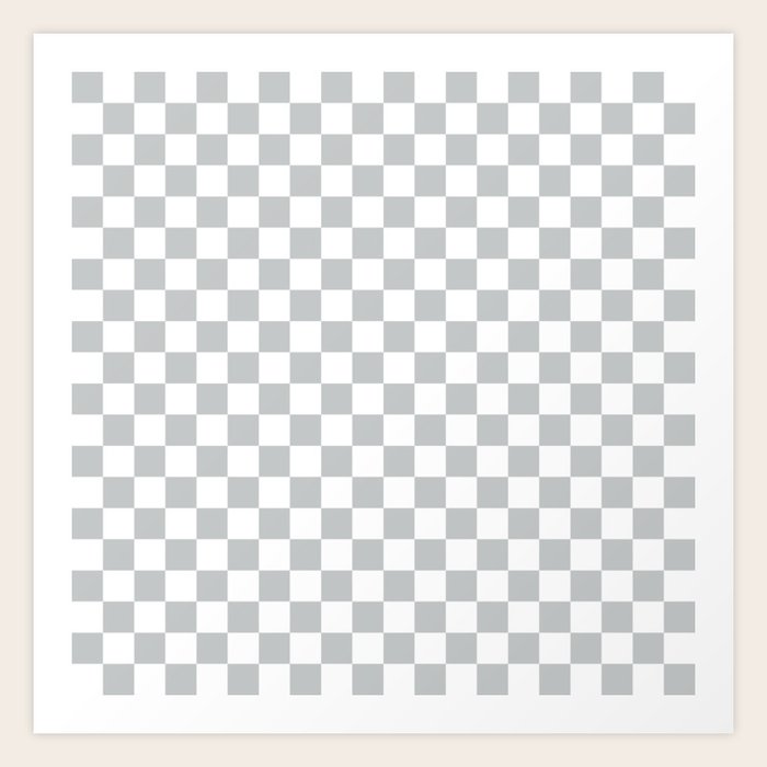 Light Grey Checkerboard Pattern Art Print by CoolFunAwesomeTime | Society6