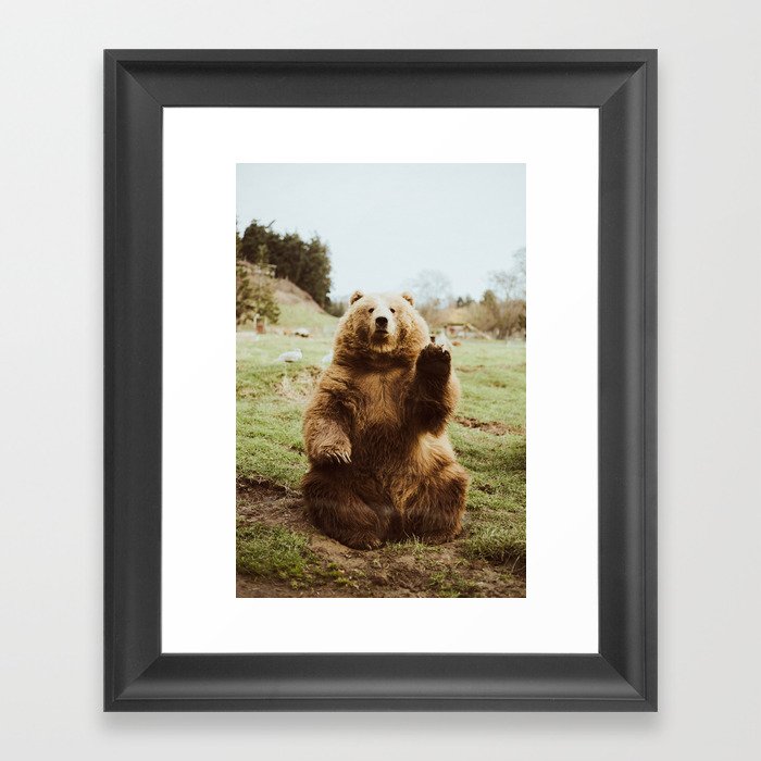 Art Teddy Bear Waving Hi