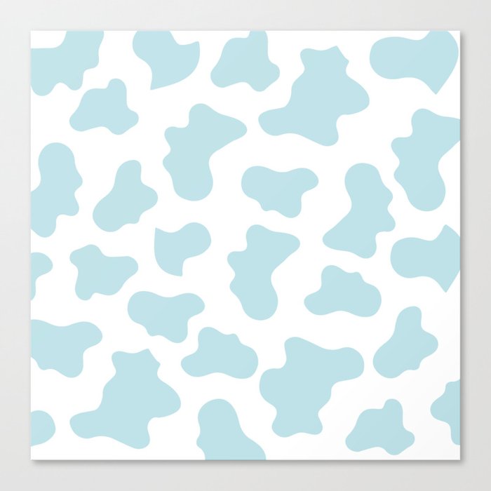 Baby Blue Cow Print Pattern Canvas Print by Kate and Company | Society6