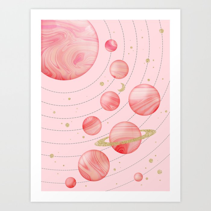 The Pink Solar System Art Print by cafelab | Society6