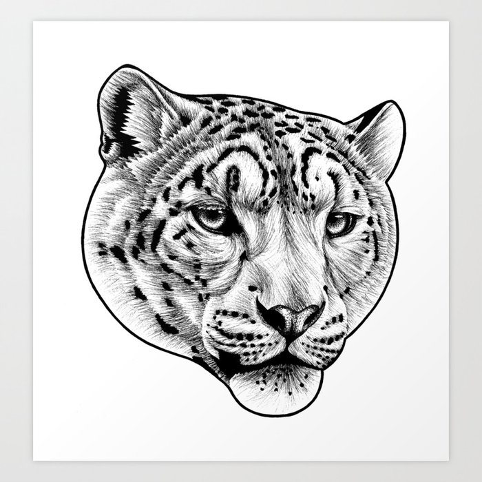 Black And White Leopard Face
