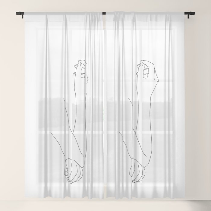 Figure line drawing illustration - Daya Sheer Curtain by The Colour ...