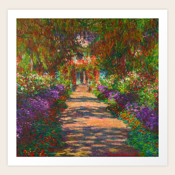 A Pathway in Monets Garden, Giverny, 1902 by Claude Monet Art Print by ...