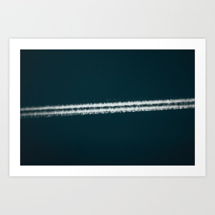 Airplane Contrails - condensation trails Art Print by nyc_russ | Society6