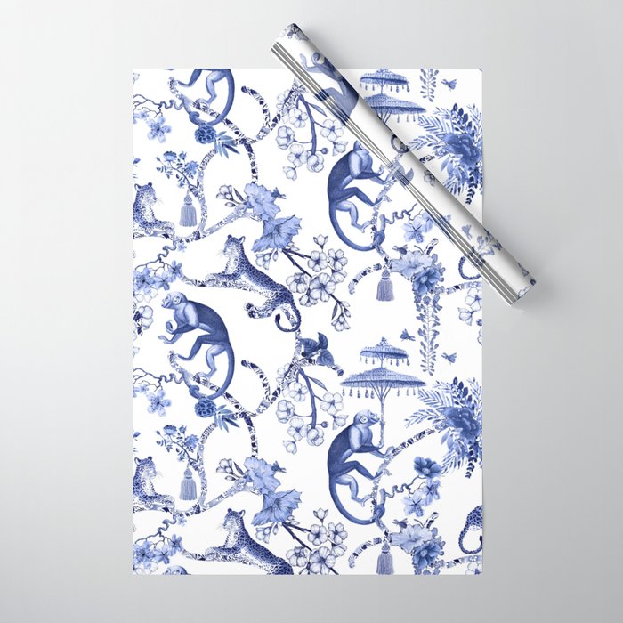 monkey toile wallpaper