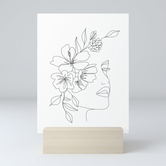 Minimal Line Art Woman Face Ii Mini Art Print By Nadja1 Society6