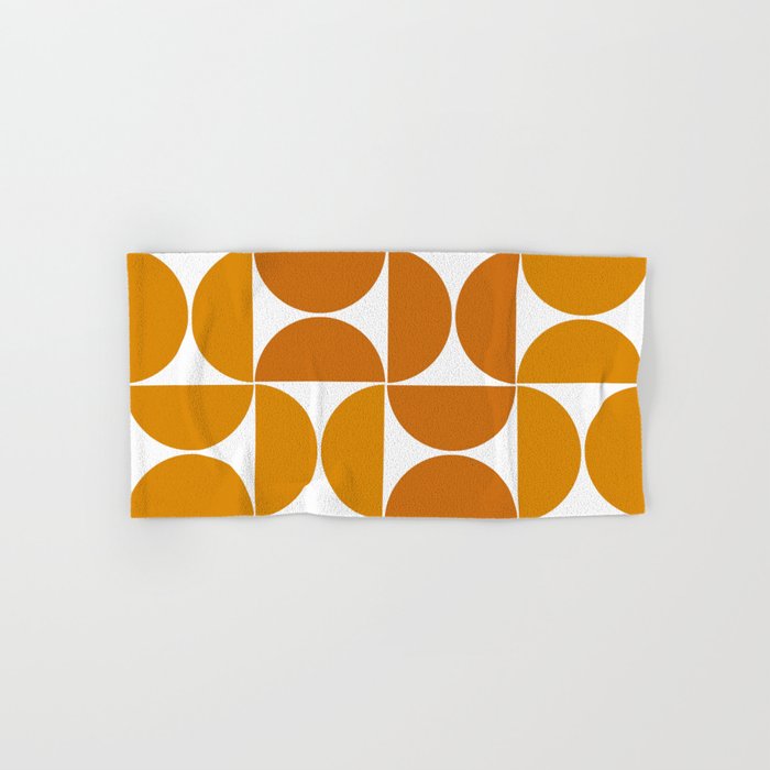 Sunshine Mid Century Modern Geometric Shapes Hand And Bath Towel By