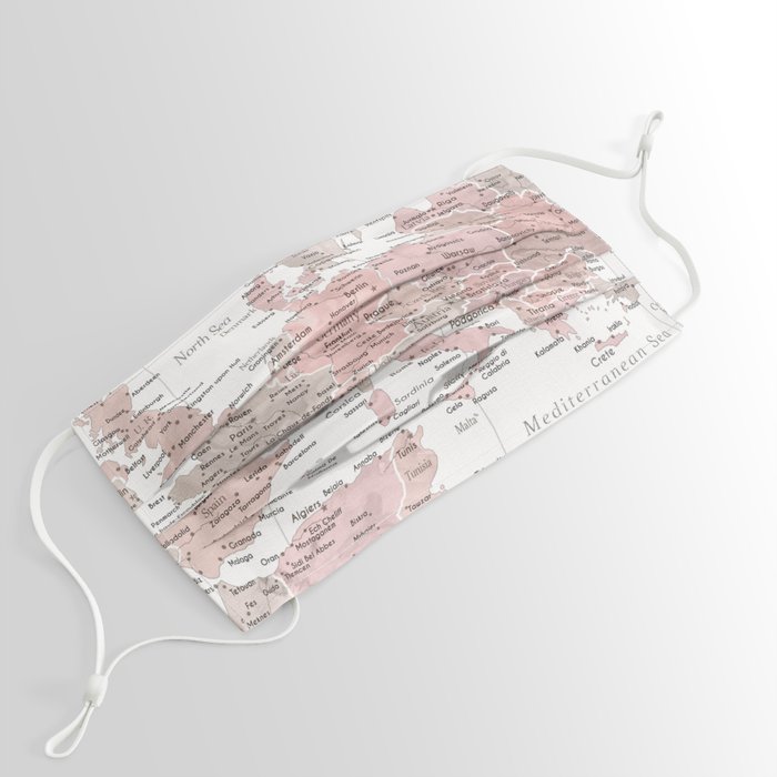 Map of Europe in dusty pink and grey watercolor Face Mask by ...
