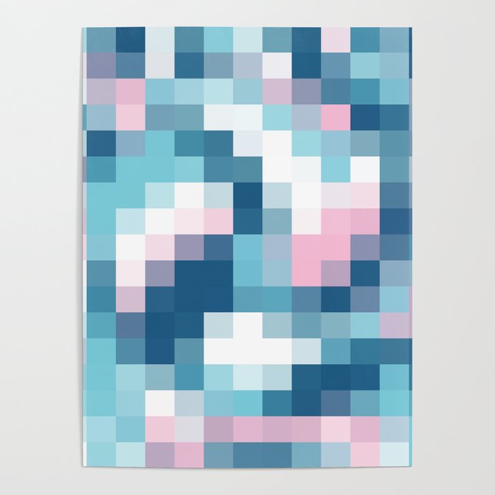 Mat Map Squares Aqua Poster by Emeline | Society6