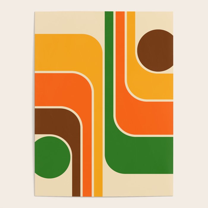 Retro Geometric Gradated Design 722 Poster by Tony Magner Prints | Society6