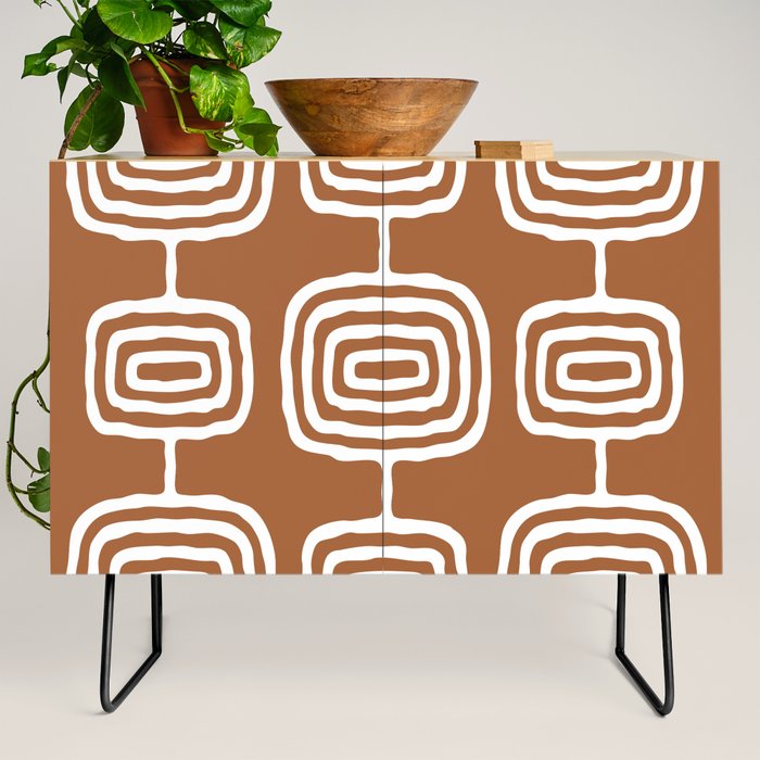 Mid Century Modern Atomic Rings Pattern 771 Rust Credenza by Tony ...