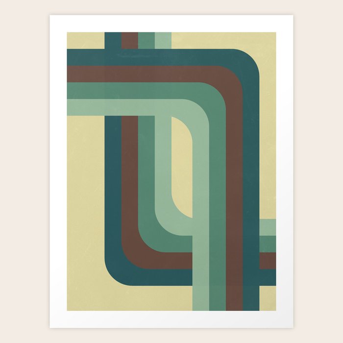 Abstract Retro Stripes Art Print by Alisa Galitsyna | Society6