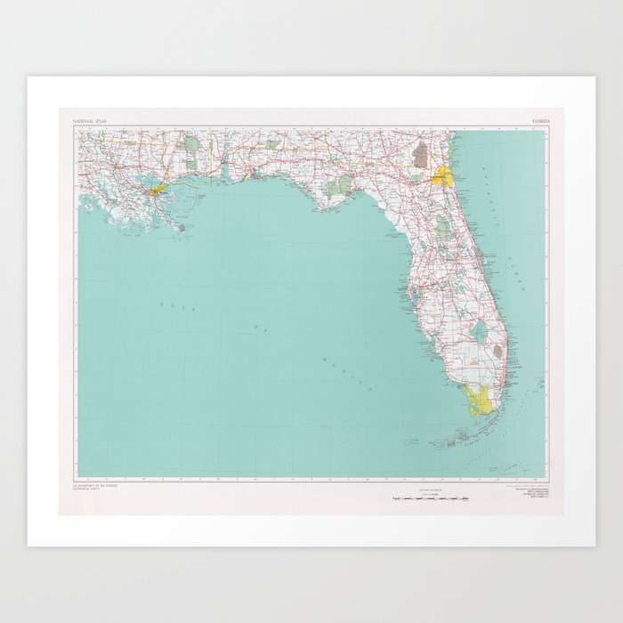 Florida Sunshine State Map