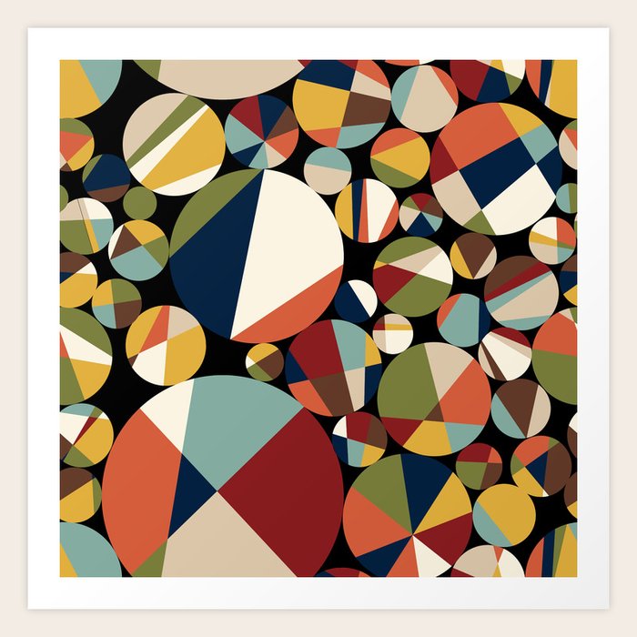 Mid Century Modern Circle Abstract Art Print by folknfunky | Society6