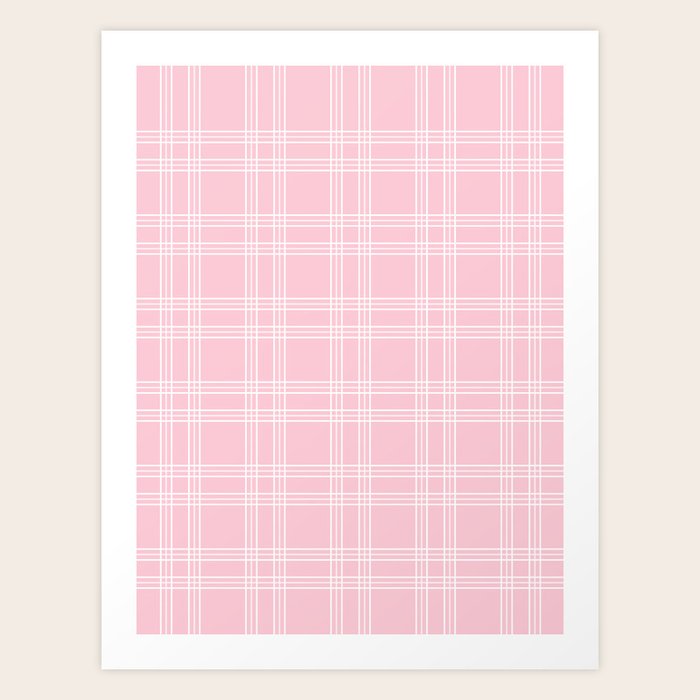 Pink And White Plaid Background