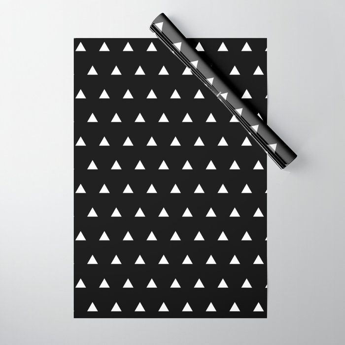 Black triangles pattern Wrapping Paper by Hex Decor | Society6