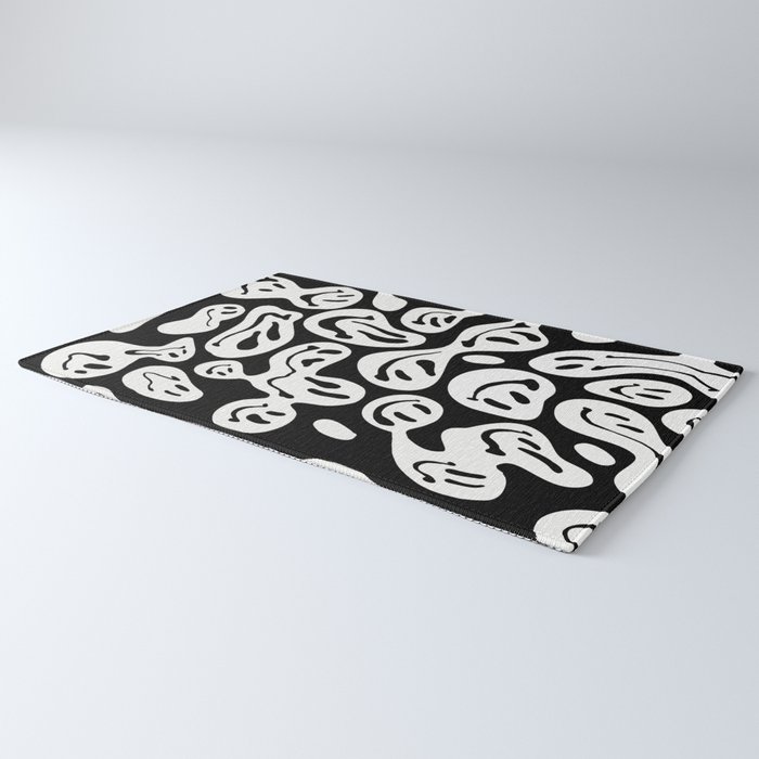 trippy black and white rug