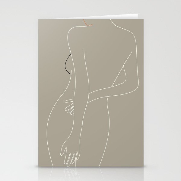 Minimal Line Art Woman Figure Iii Stationery Cards By Nadja Society6