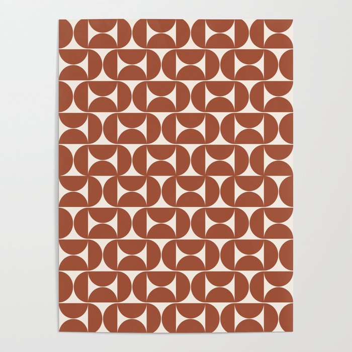 Abstract Mid Century Modern Rust Terracotta Poster by Daily Regina ...
