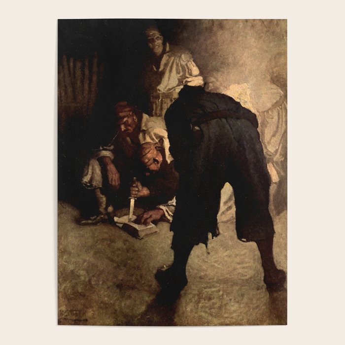“The Black Spot” by NC Wyeth from “Treasure Island”. Poster by Patricia ...