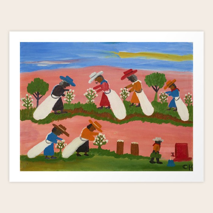 cotton picking artwork