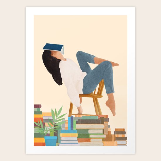 Lost in my books Art Print by Flow Line | Society6