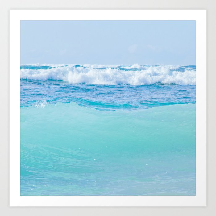Kapukaulua Pure Blue Surf Art Print by Sharon Mau | Society6