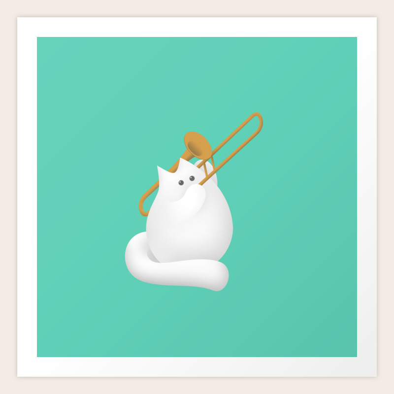 Cat Playing Trombone