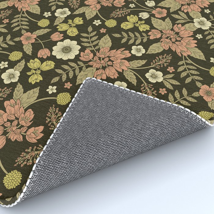 green flower pattern rug