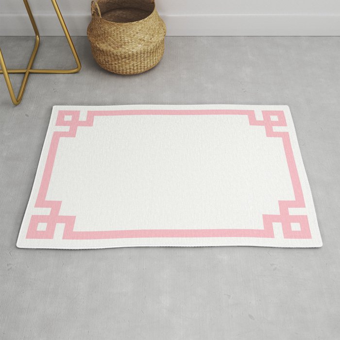 geometric border rug
