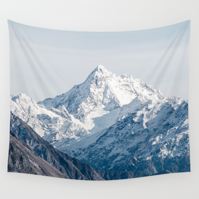 Winter Snow Mountain Wall Art Tapestry Tablecloth Bed Cover Fabric ...
