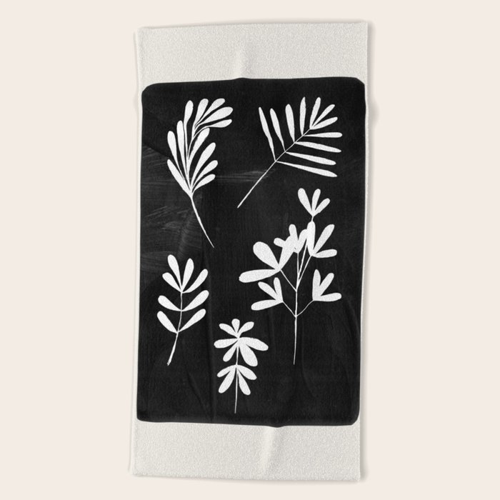 Plant Fossils Line Drawing Black Illustration Paper Collage Night Sky ...