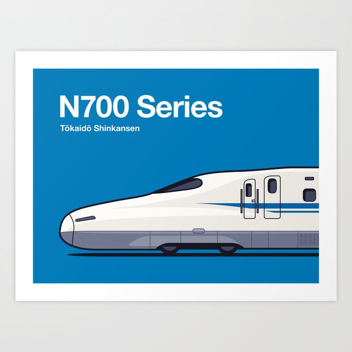 N700 Series Shinkansen Side Profile Art Print by neotokyo | Society6