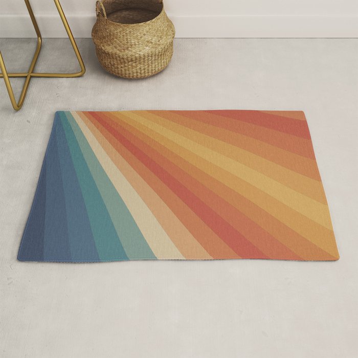 Retro 70s Sunrays Rug by Alisa Galitsyna | Society6