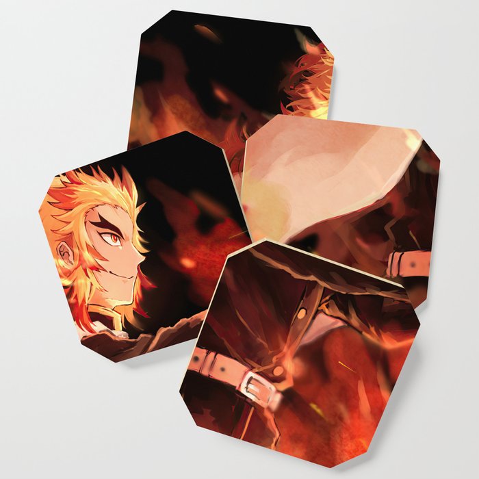 Kyojuro Rengoku Kimetsu No Yaiba Coaster By Amber Rose Patrick Society6