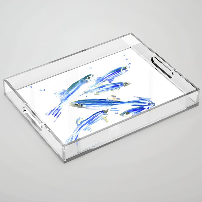 Blue Fish Aquatic fish design Acrylic Tray by SurenArt | Society6