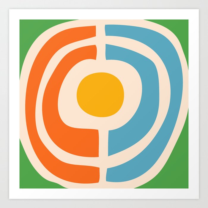 Mid Century Modern Solar Flares Pattern 24 Art Print by Tony Magner ...